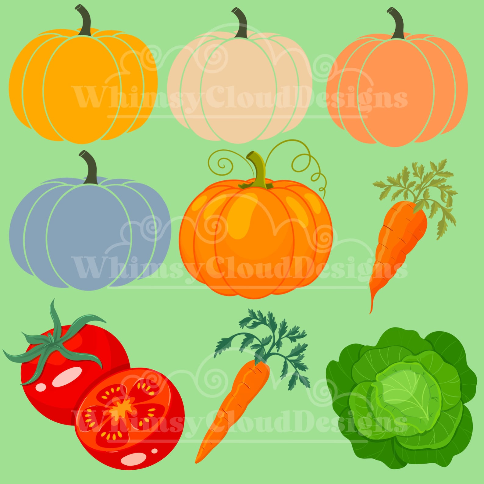 Garden Vegetable Clipart Set - Gardening Clip Art-handmade-png-spring ...