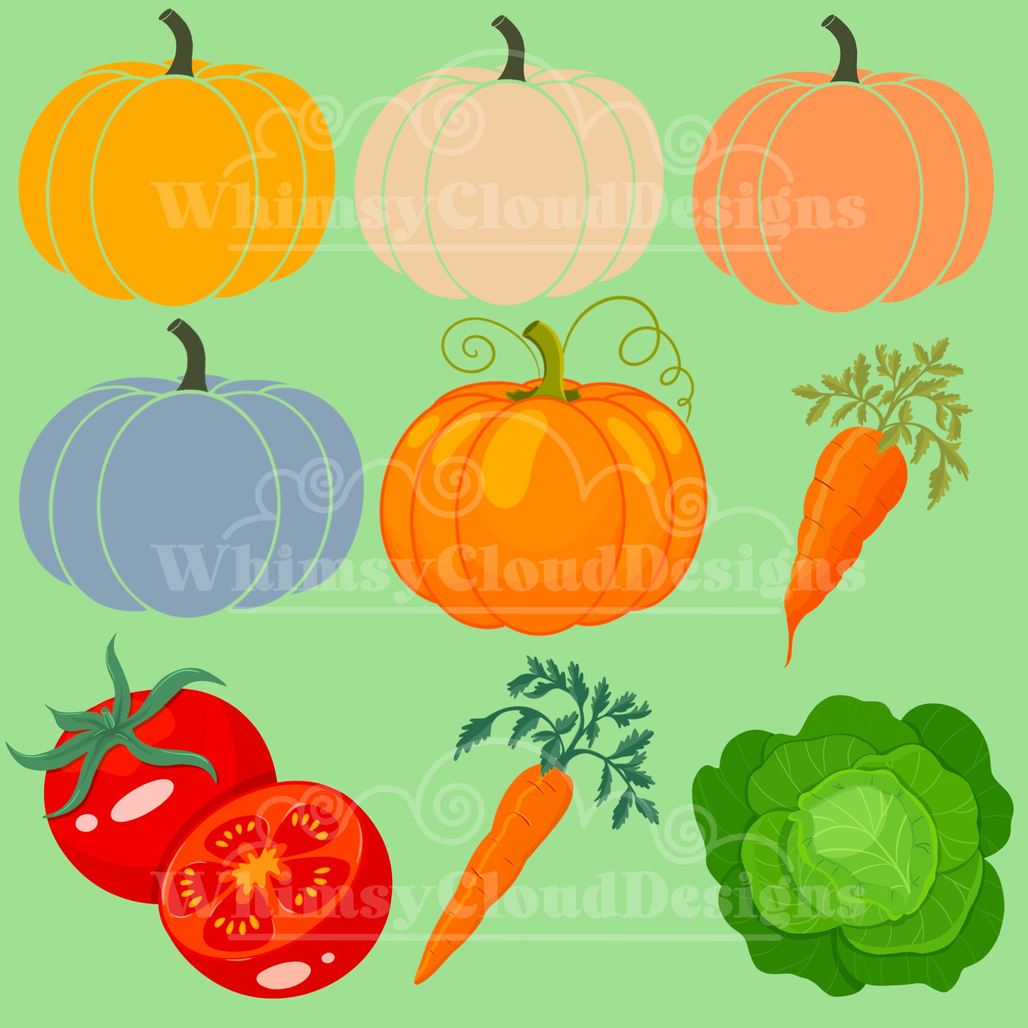 Garden Vegetable Clipart Set - Gardening Clip Art-handmade-png-spring ...