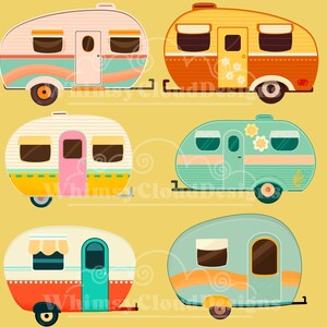 Retro Campers Clip Art -camping Png-handmade-vintage-trailer-summer ...