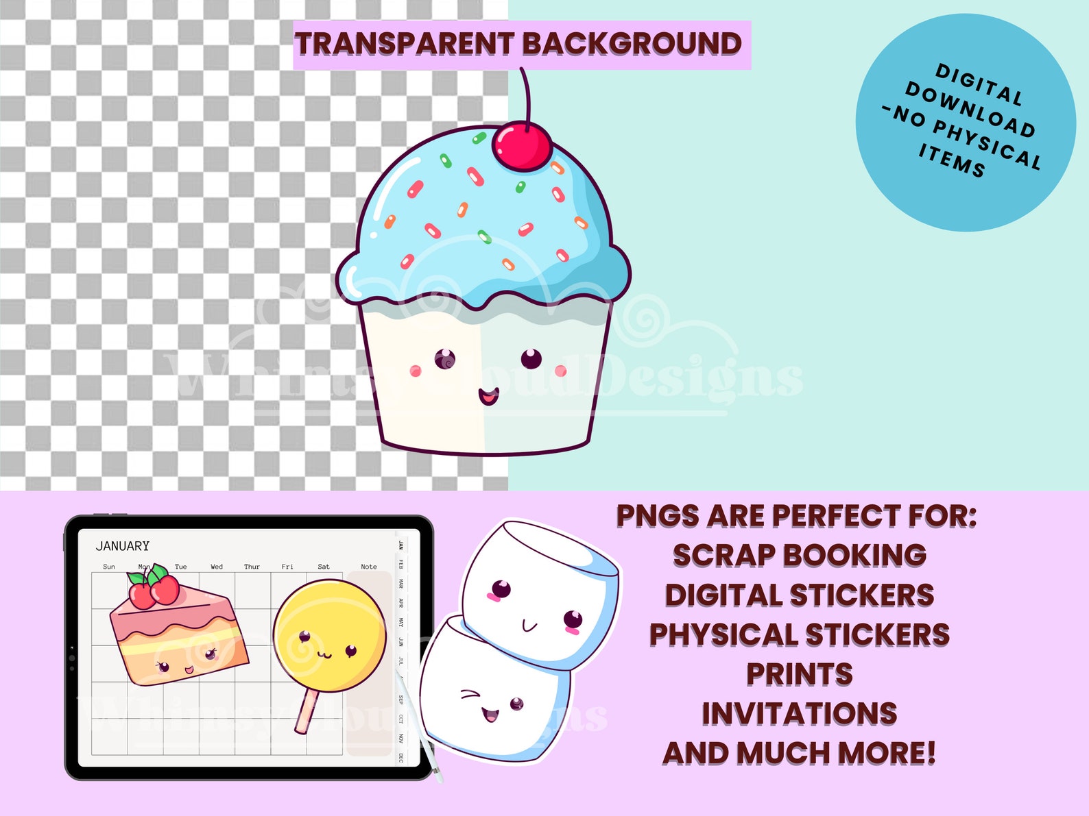 Kawaii Sweet Treats Clipart-cute Food PNG Clipart-kawaii Clipart Set ...