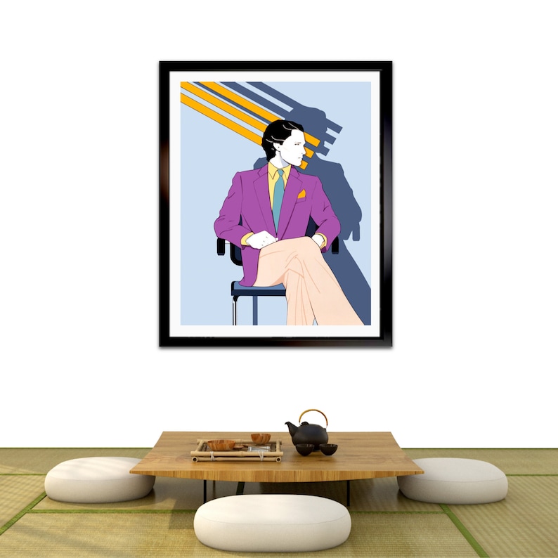 Retro 80s Glamour Poster Art Patrick Nagel Style Female Figure Print - Etsy