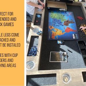 Board Game Table With Removable Topper, RPG Gaming Table, Convertible ...