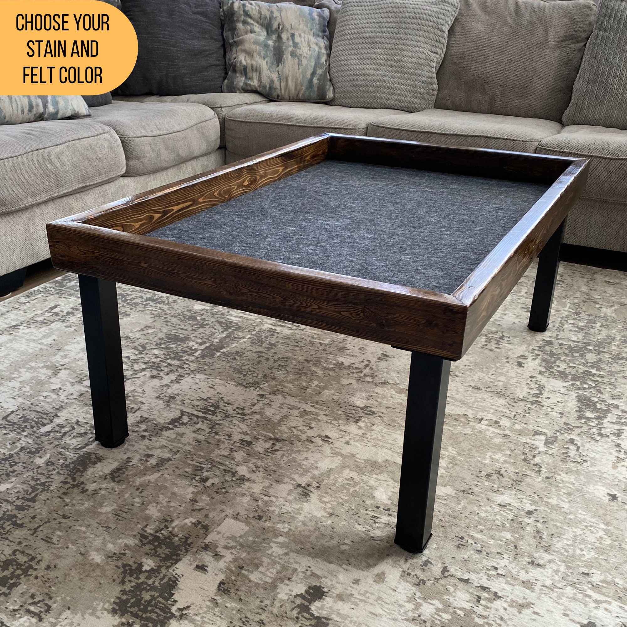 Board Game Coffee Table, Puzzle Table, Small Card Game Table, Rustic ...