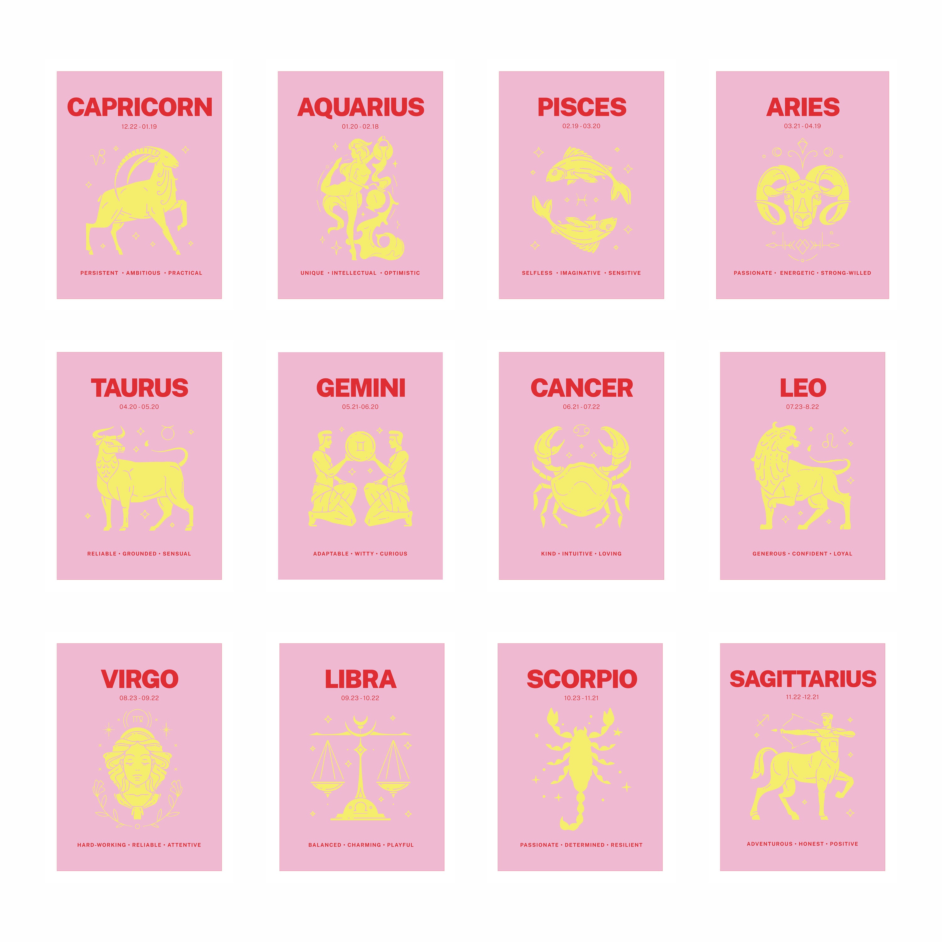Zodiac Wall Art, Trendy Y2K Poster Spiritual Maximalist Decor Wall ...