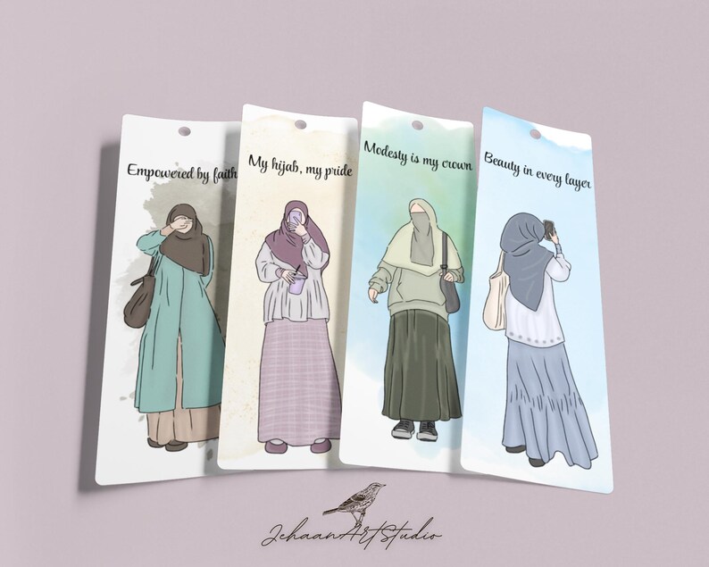 Hijabi Quote Bookmark Set of 4: Modesty Illustrations (digital Download ...