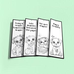 Printable Bookmark Set - Puppy Theme Coloring Collection | 2"x6" | Set ...