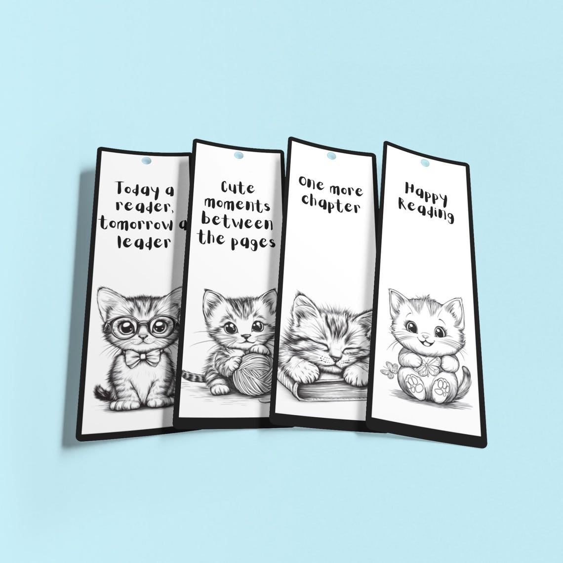 Printable Bookmark Set - Kitten Theme Coloring Collection | 2"x6" | Set ...