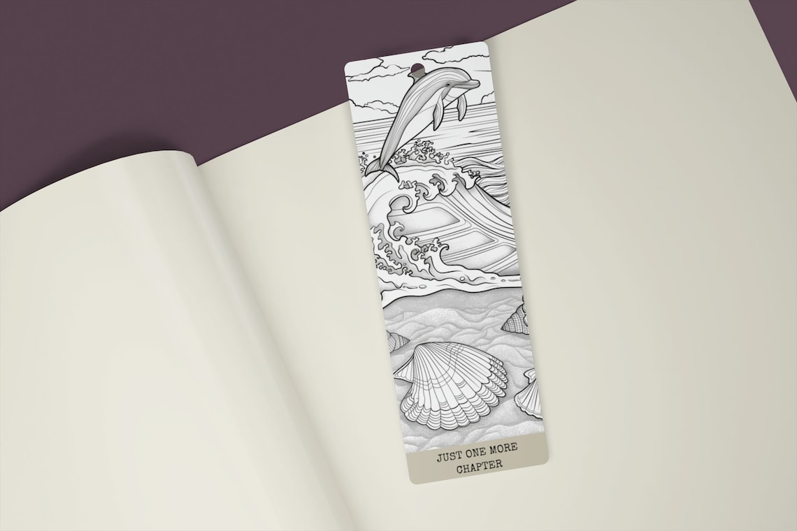 Sea Theme Coloring Bookmarks: Set of 4 Printable Designs (PDF & PNG) - Etsy