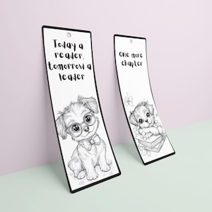 Printable Bookmark Set - Puppy Theme Coloring Collection | 2"x6" | Set ...