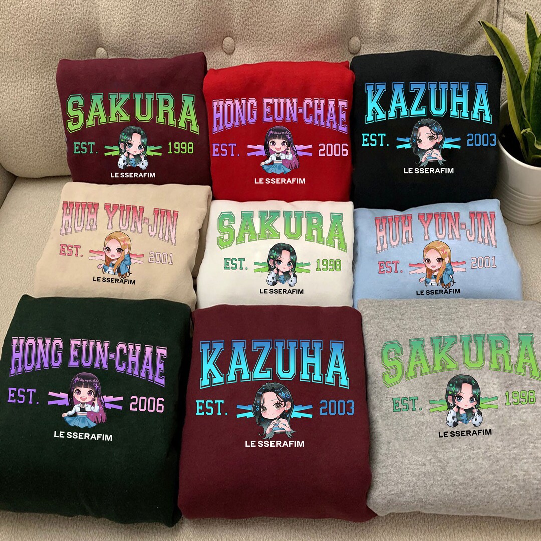 Le Sserafim Members Shirt, Cute Le Sserafim Kpop Tshirt, Le Sserafim ...