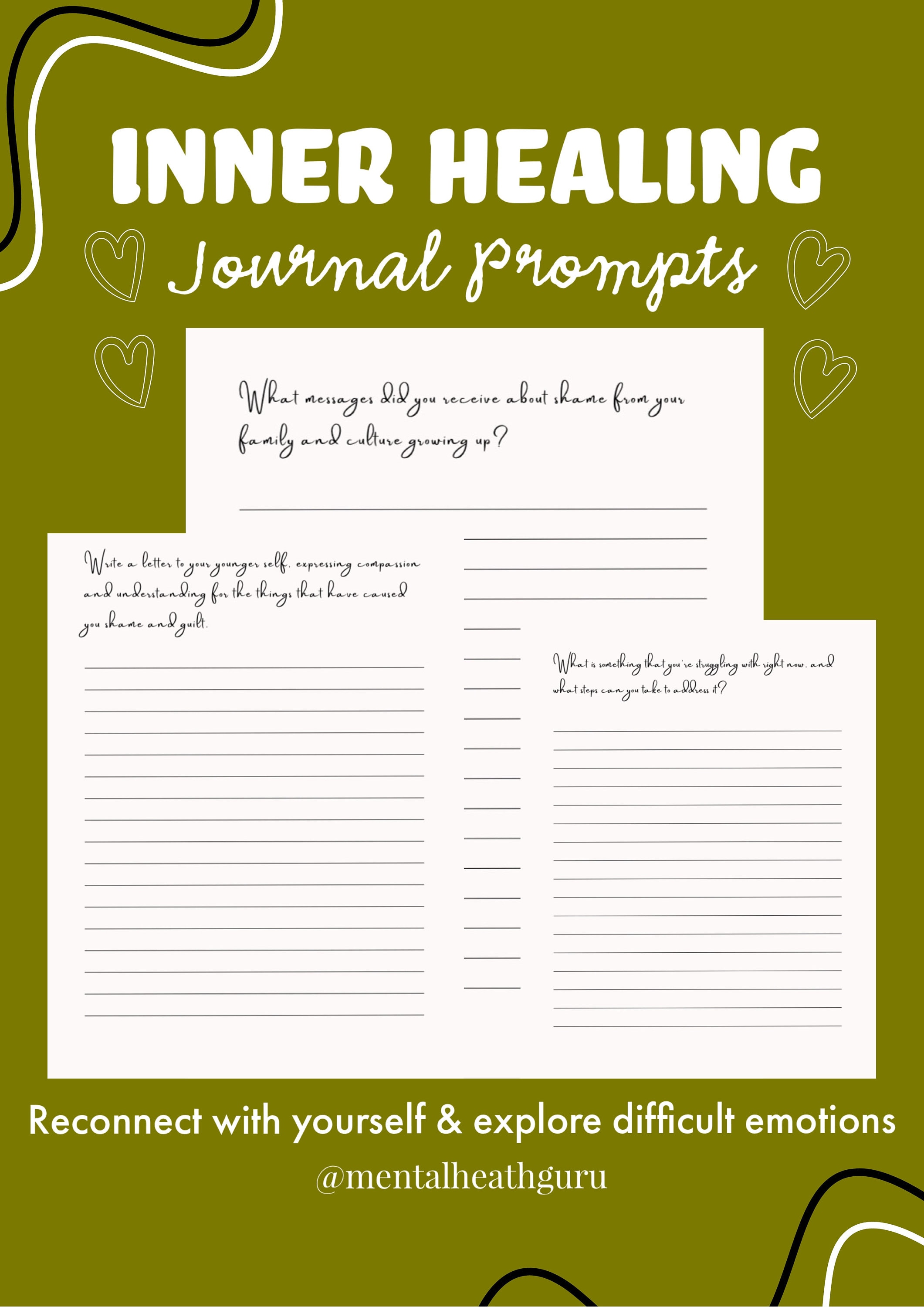 25 Healing Journal Writing Prompts, Therapy, Downloadable Journal Pages ...