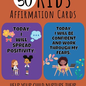 50 Printable Positive Affirmation Cards for Kids | Motivational Cards ...
