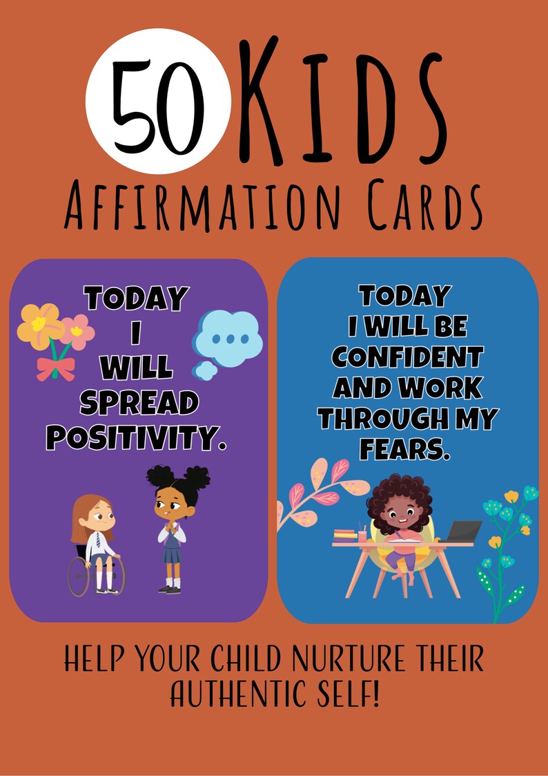 50 Printable Positive Affirmation Cards for Kids | Motivational Cards ...