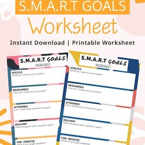 Printable Smart Goals Worksheet, Process Your Feelings | Mental Health ...