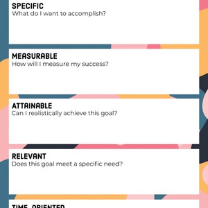 Printable Smart Goals Worksheet, Process Your Feelings | Mental Health ...