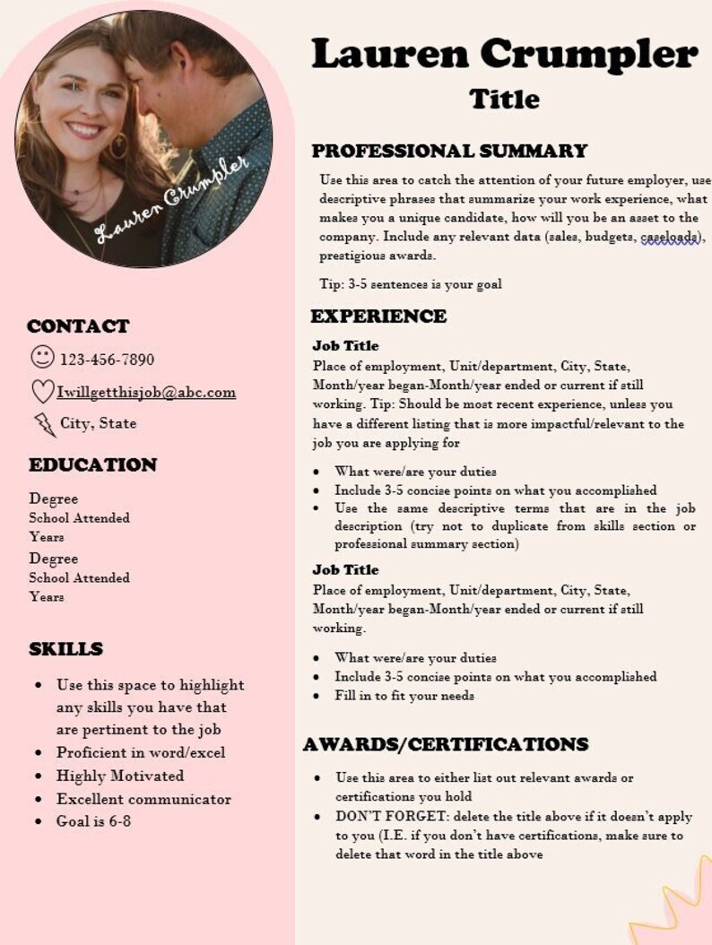 Funky Fresh Resume Template - Etsy