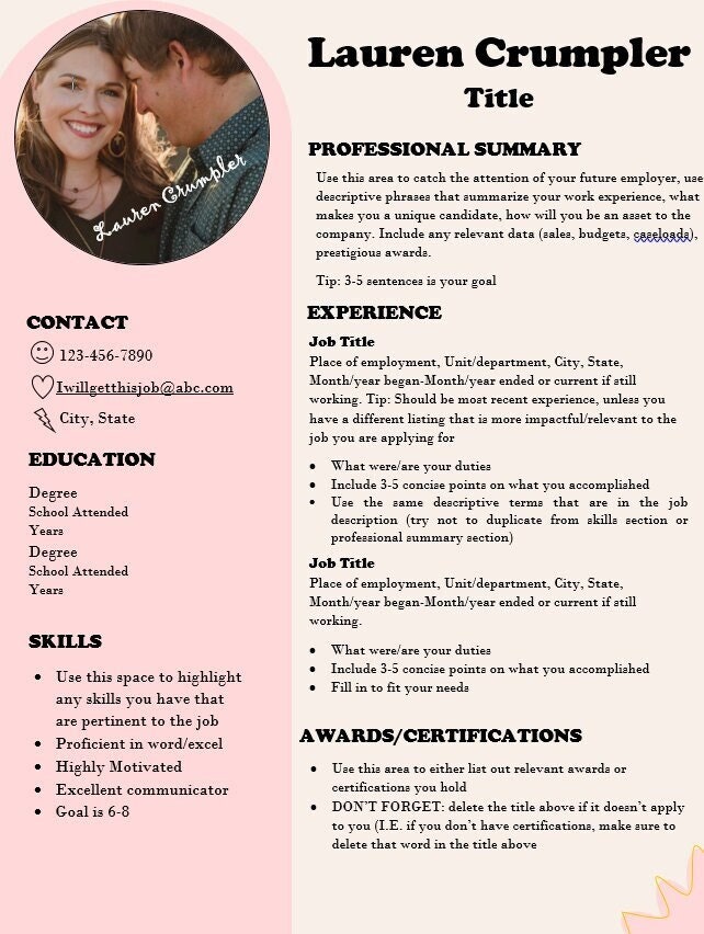 Funky Fresh Resume Template - Etsy