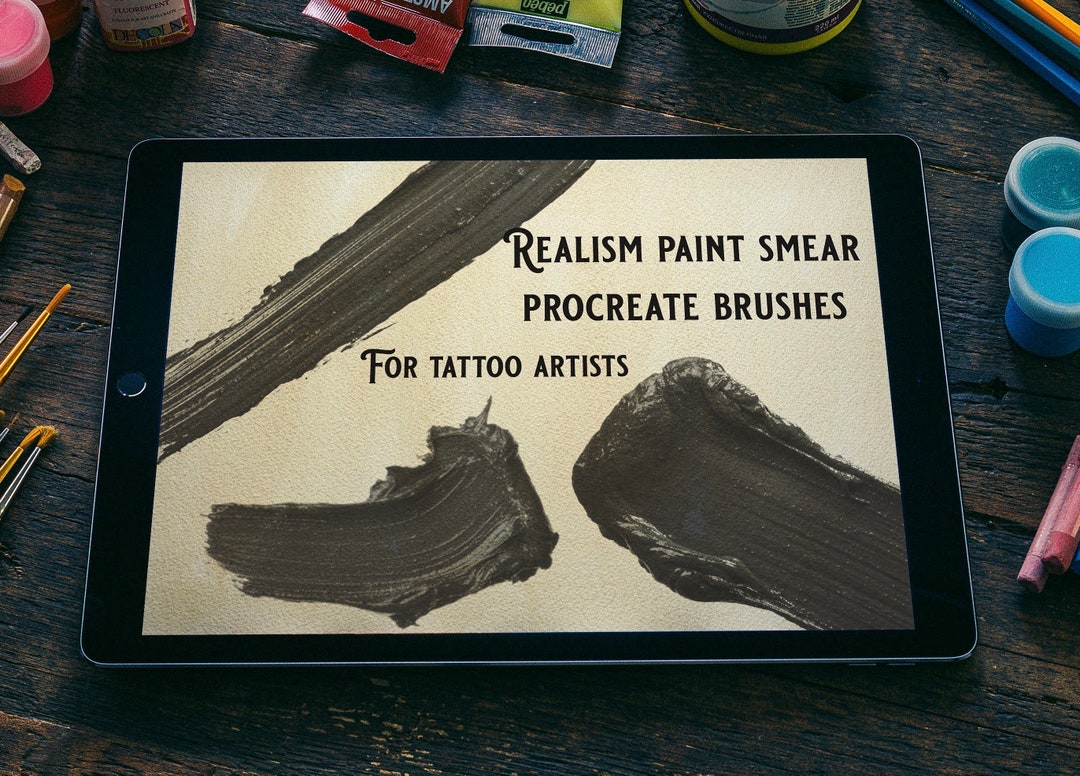 20 Paint Smear Procreate Stamp Brushes for Tattoo Artists - Etsy