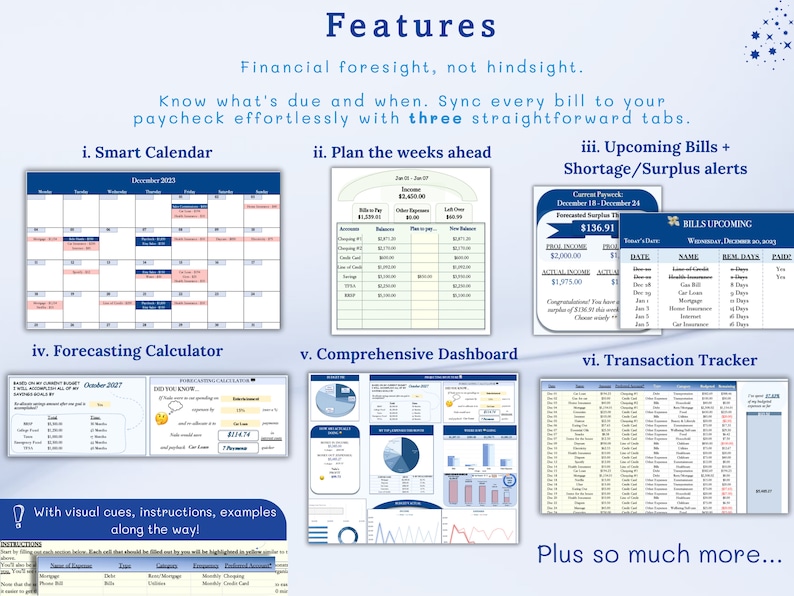 Excel Paycheck Budget Dashboard, Weekly and Biweekly Budget Spreadsheet ...