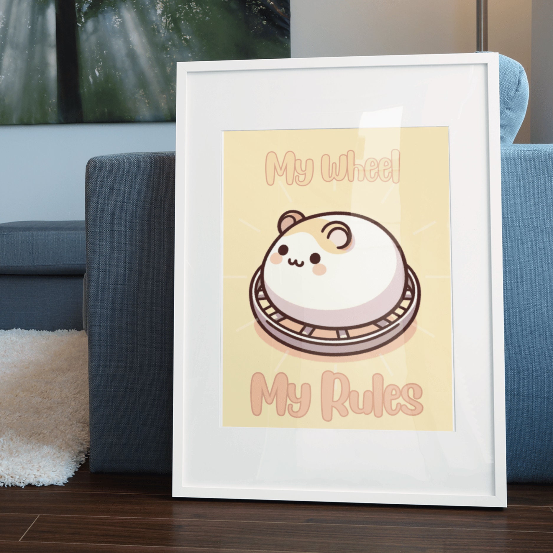 My Wheel My Rules Digital Wall Art, Hamster Loaf Shape Digital Poster ...