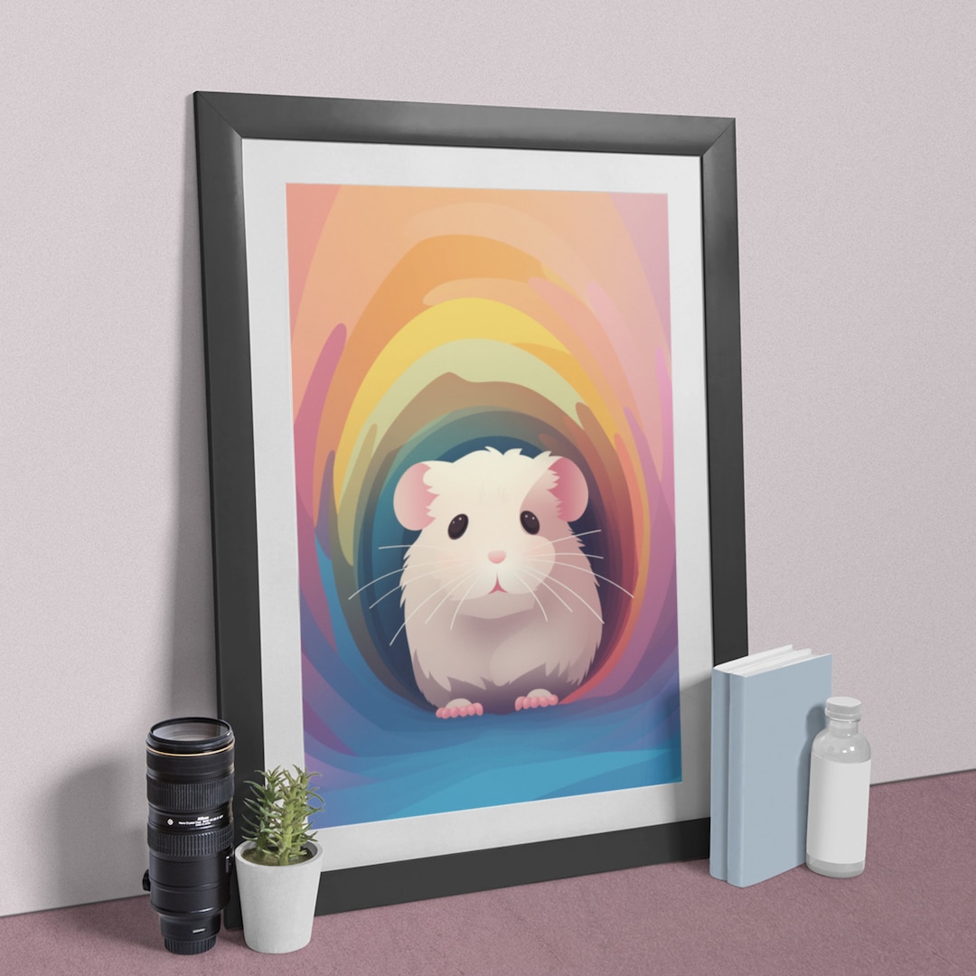 Colorful Printable Hamster Wall Art, Aesthetic Hamster Prints, Digital ...