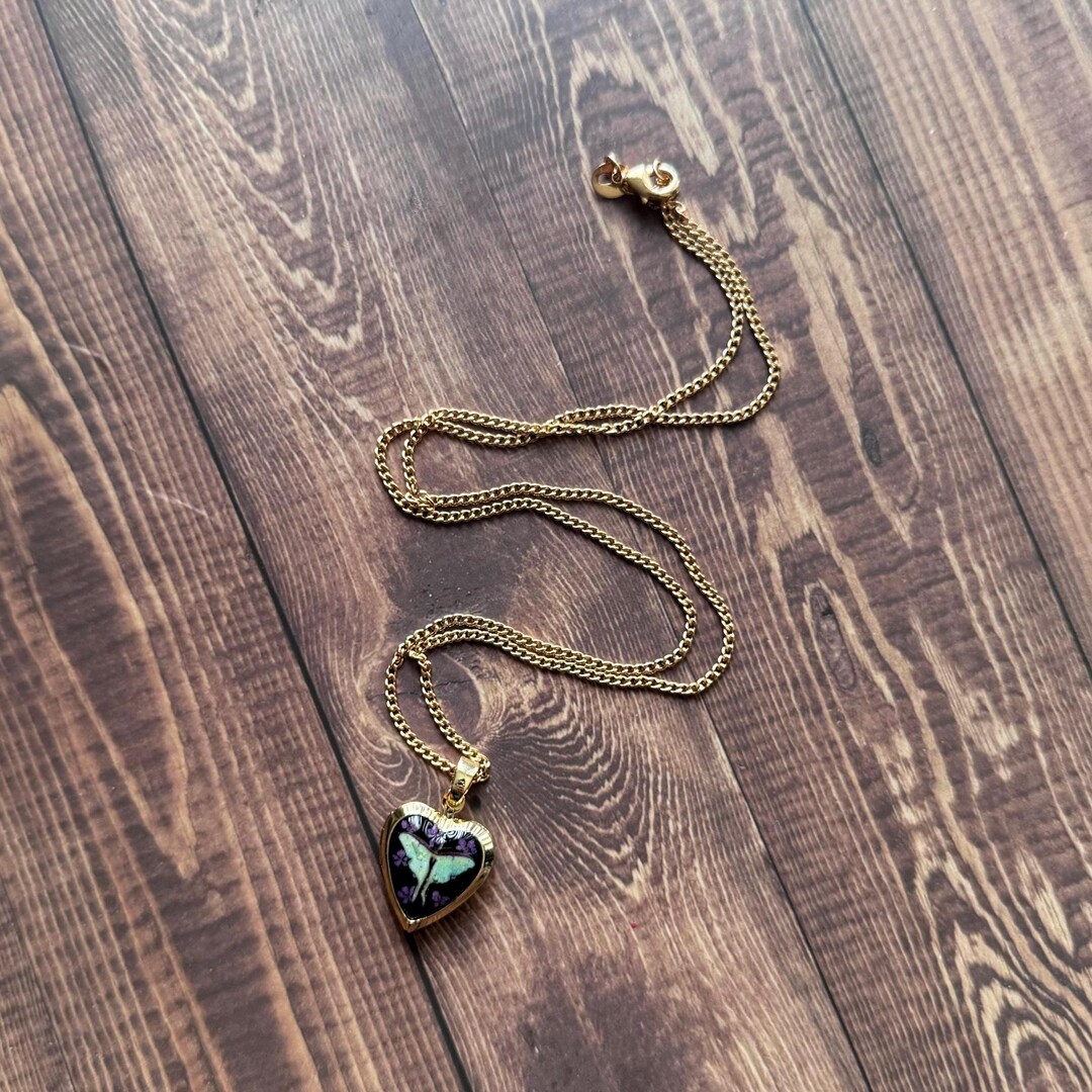 Gold Luna Moth Locket - Etsy