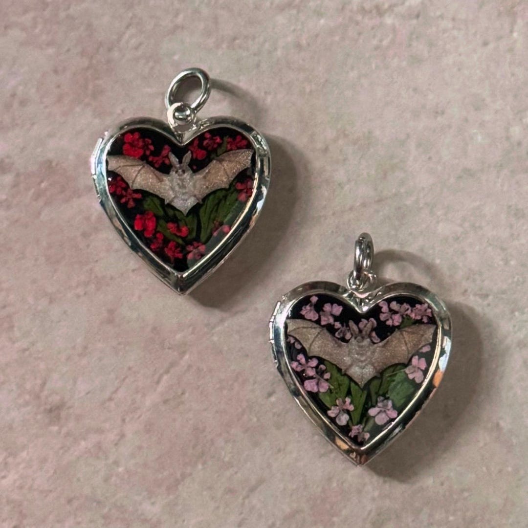 Valentines Bat Locket - Etsy