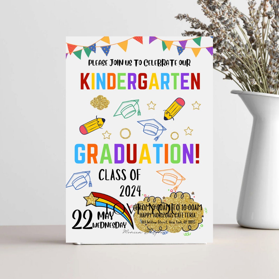 Kindergarten Graduation Customizable Moving up Ceremony Invitation - Etsy