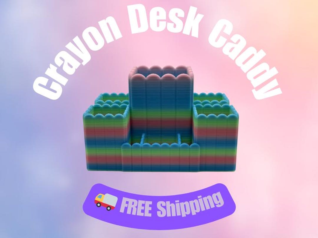 Rainbow Crayon Desk Caddy - Etsy