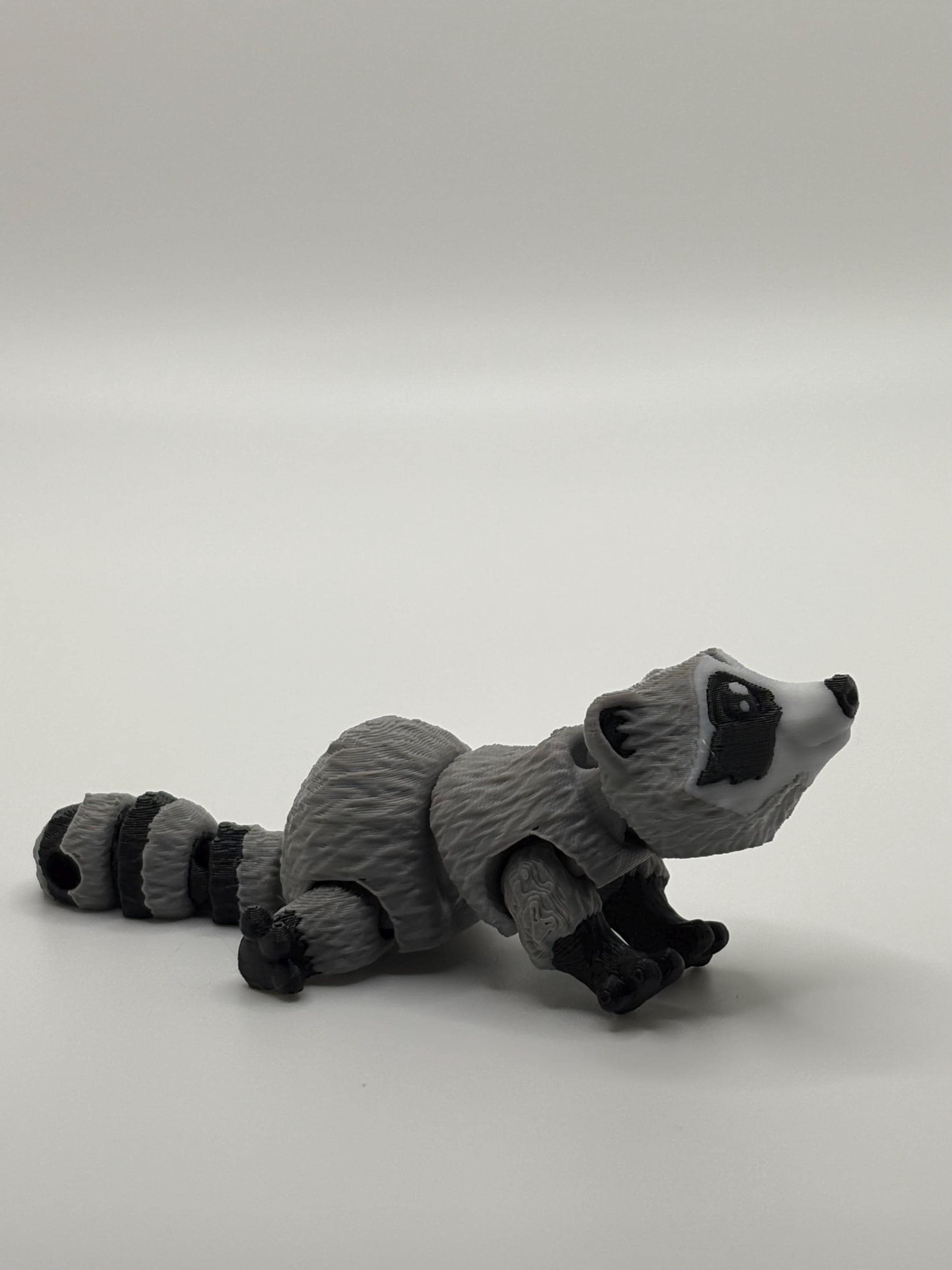 17. Mini Poseable Raccoon, 3D Printed Articulated Figure, Flexible Tail ...