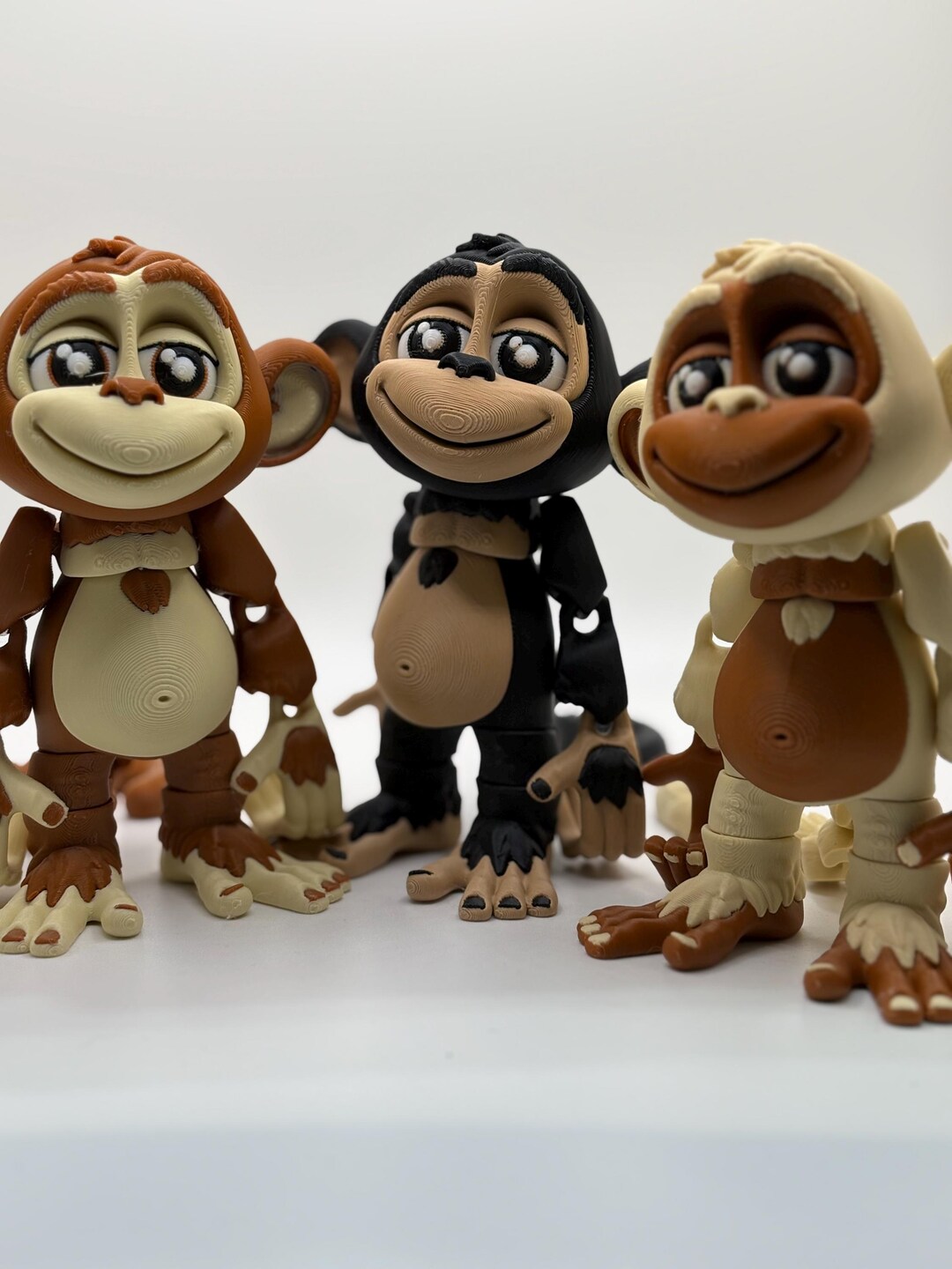 28. Poseable Monkey Figurine, 3D Printed Articulated Toy, Hook Hands ...