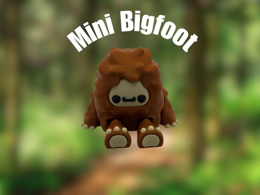 40. Mini Bigfoot Figurine, 3D Printed Articulated Sasquatch, Cute ...
