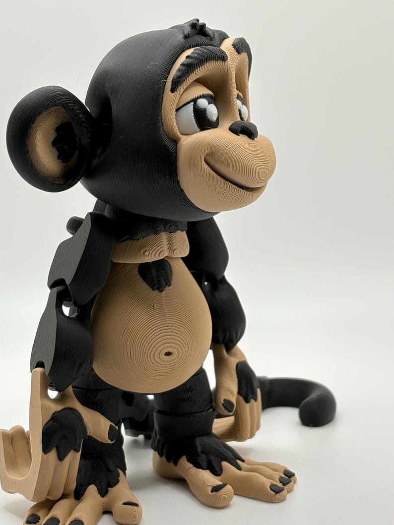 28. Poseable Monkey Figurine, 3D Printed Articulated Toy, Hook Hands ...