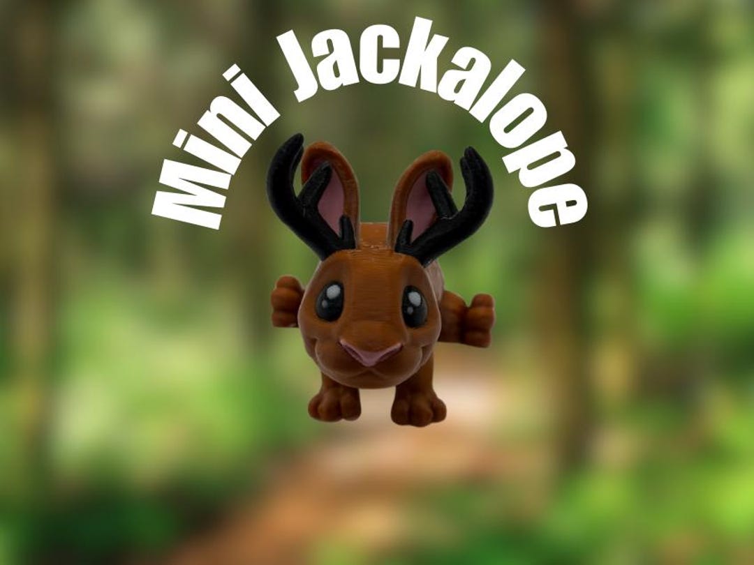 07. Mini Jackalope Figurine, 3D Printed Articulated Toy, Poseable Legs ...