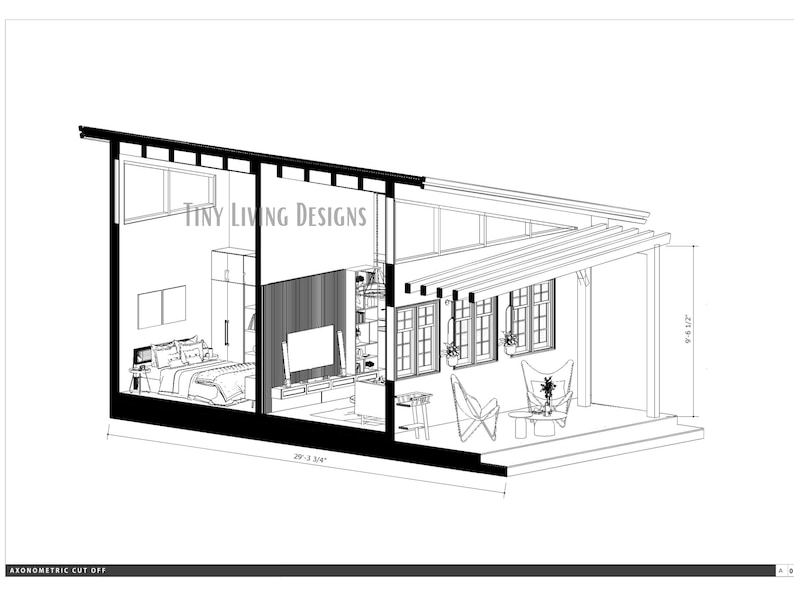 18x20 Modern Tiny Home Plans | Small Tiny House Blueprints | Full Set ...