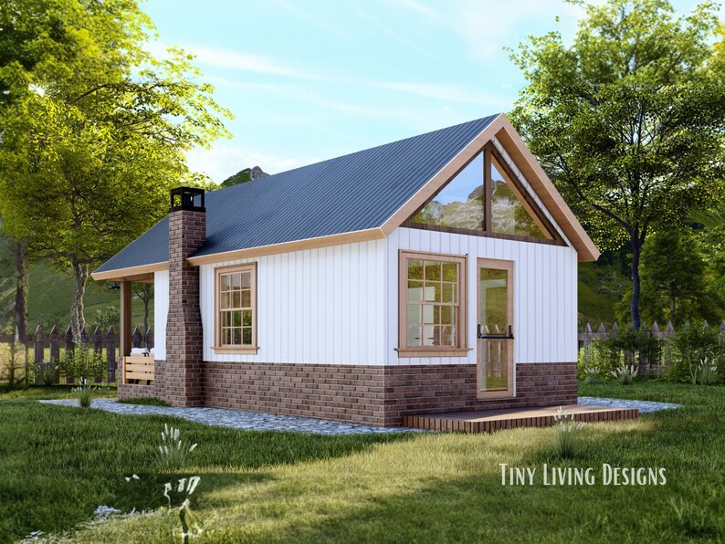 26x16 Modern Tiny Home Plans Permit Set Tiny Home Blueprints Small Tiny ...