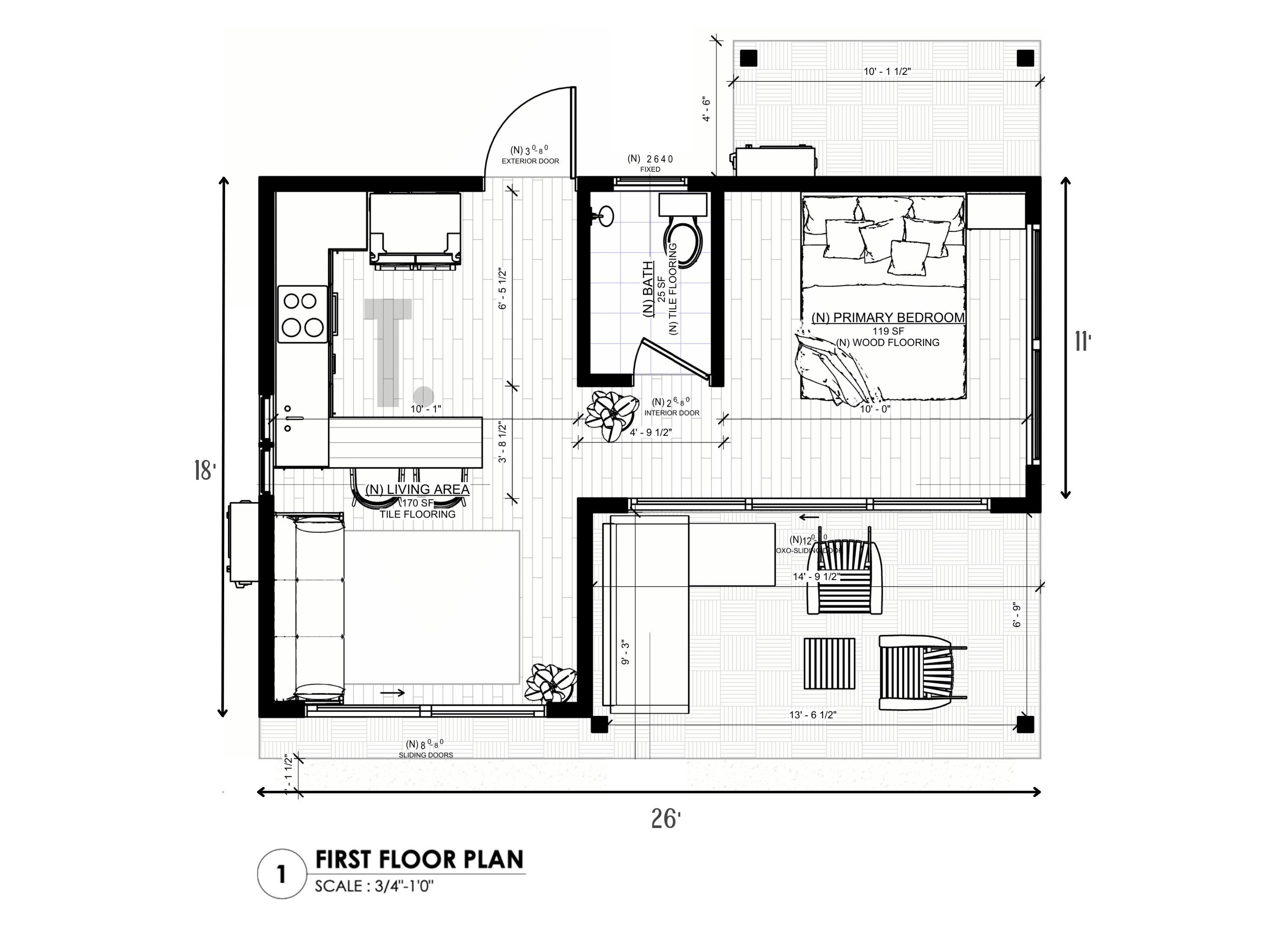 26x18 Modern Cabin Plans | Cabin Floor Plans | Tiny Home Plan | Rustic ...