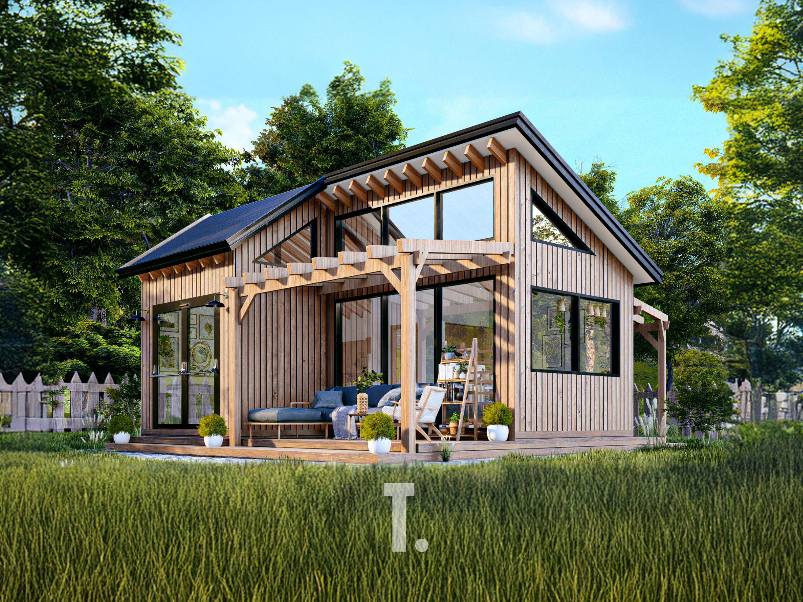 26x18 Modern Cabin Plans | Cabin Floor Plans | Tiny Home Plan | Rustic ...