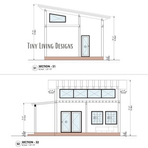 18x20 Modern Tiny Home Plans | Small Tiny House Blueprints | Full Set ...