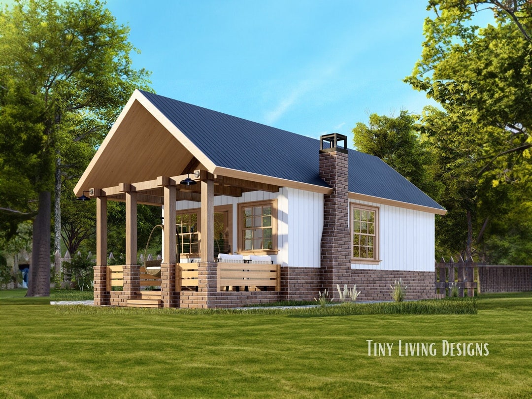 26x16 Modern Tiny Home Plans Permit Set Tiny Home Blueprints Small Tiny ...