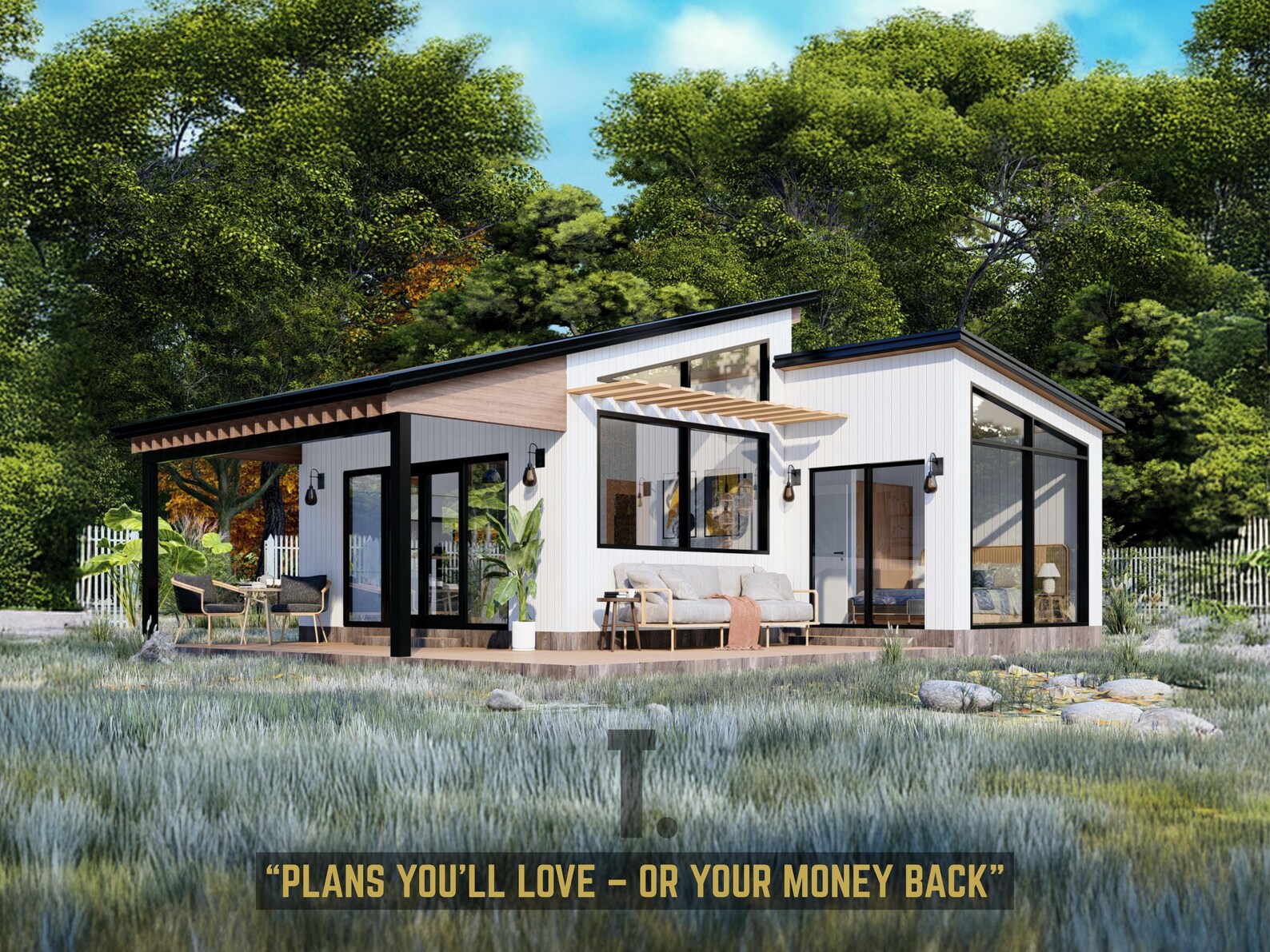 25x34 Cabin Floor Plans | Tiny House Floor Plans | 1 Bed Tiny Home ...