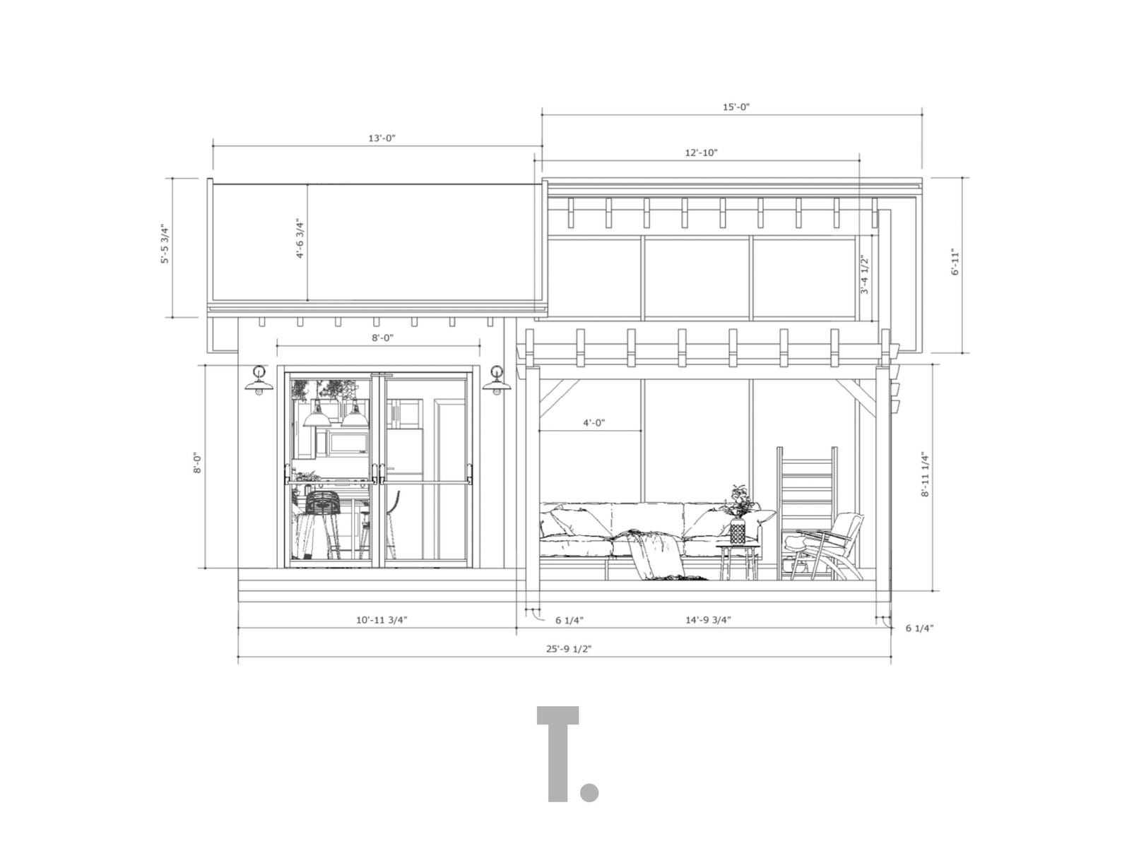 26x18 Modern Cabin Plans Cabin Floor Plans Tiny Home Plan Rustic Cabin ...
