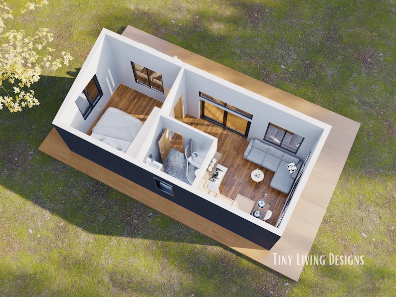32x14 Tiny Home Plan | Tiny House Floor Plans | DIY Tiny Home Framing ...