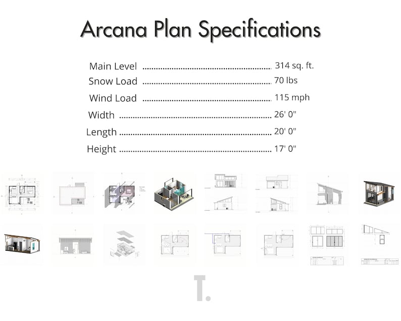 20' X 26' Modern Tiny Home Plans | Permit Set Tiny Home Blueprint ...