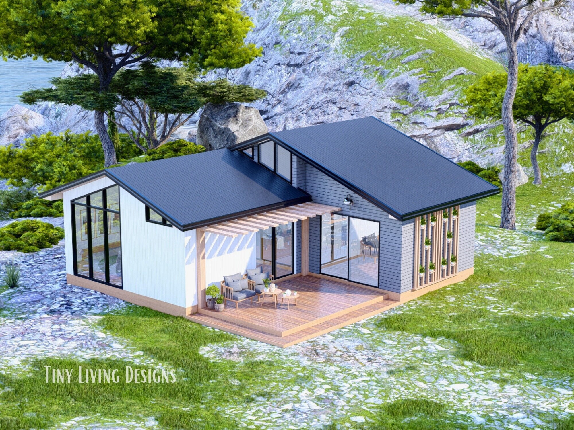 31x31 Modern Tiny Home Plans | Small Tiny House Blueprints | Full Set ...