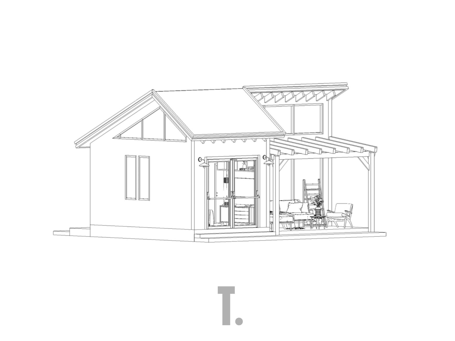 26x18 Modern Cabin Plans | Cabin Floor Plans | Tiny Home Plan | Rustic ...