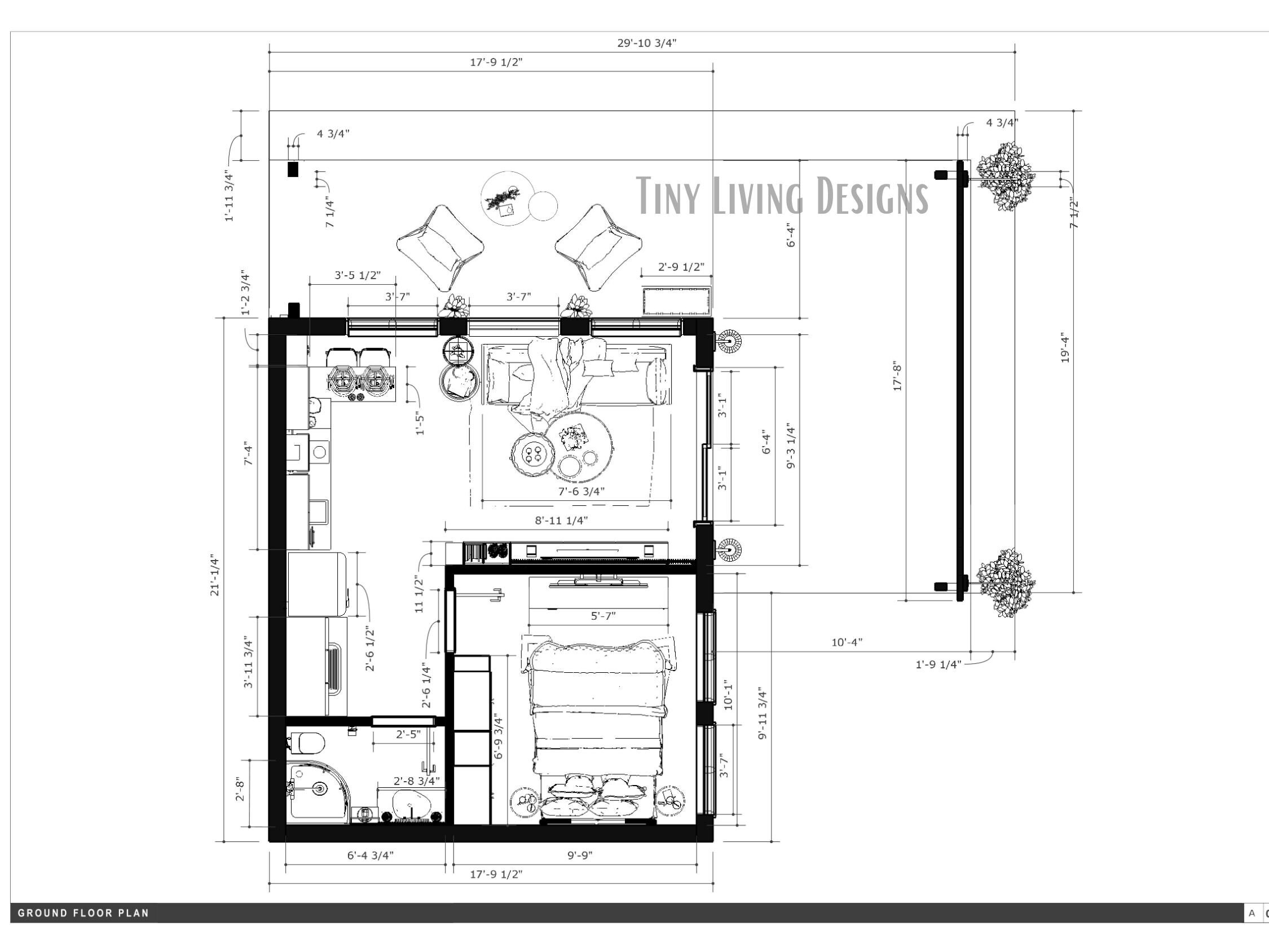 18x20 Modern Tiny Home Plans Small Tiny House Blueprints - Etsy Canada