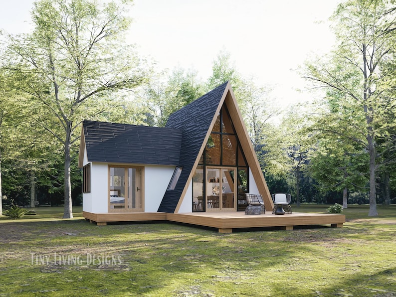 22x26 A-frame Plans | DIY Aframe Home Plan | 572SF Tiny Home Plan | Tiny Home With Loft | House ...