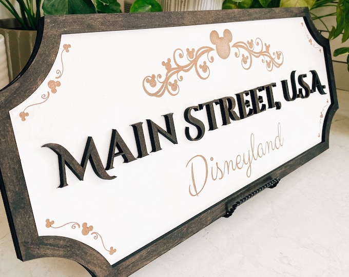 Disney Main Street Sign | Classic Disney Decor | Disney Home Decor ...