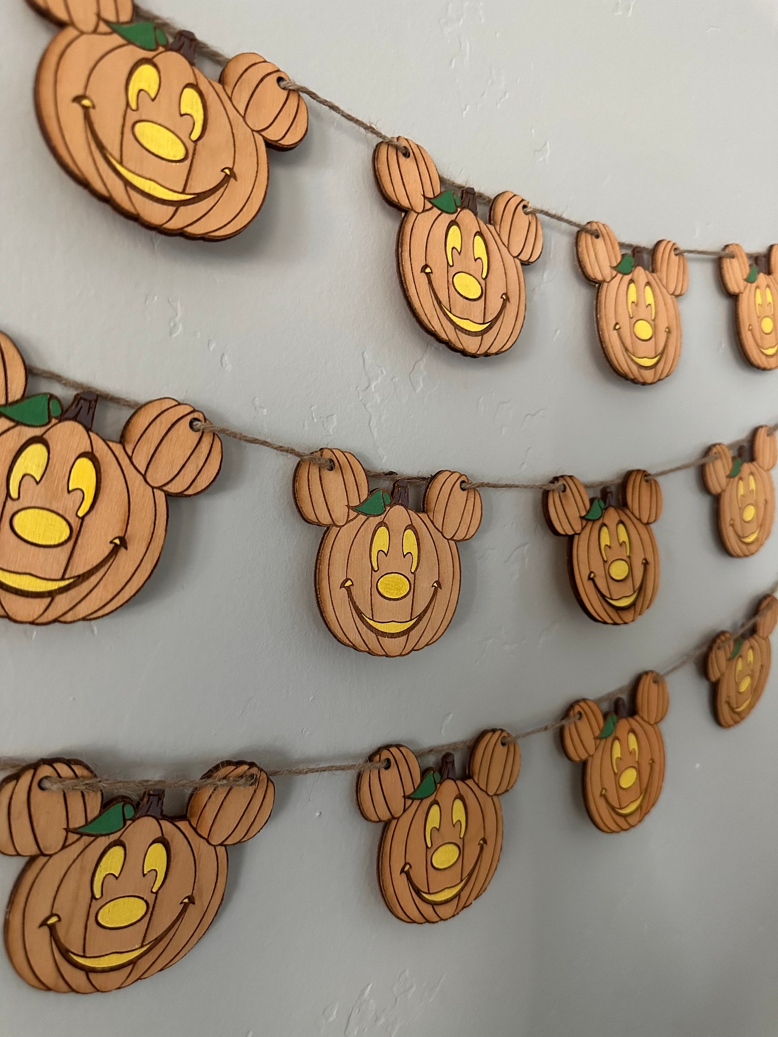 Mickey Pumpkin Garland Halloween Garland Mickey Garland - Etsy